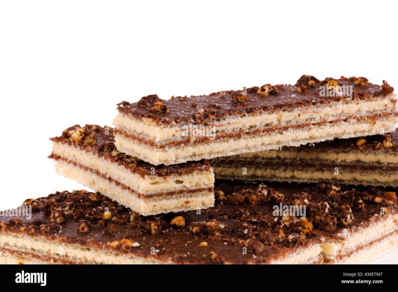 Nuts wafer isolated on white Stock Photo - Alamy