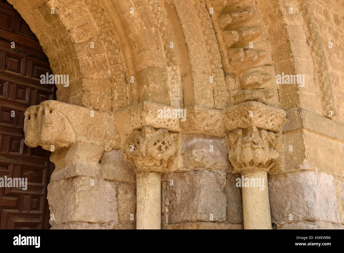 Detail of the Portico of Romanesque church of Santa Maria, Carrion de ...