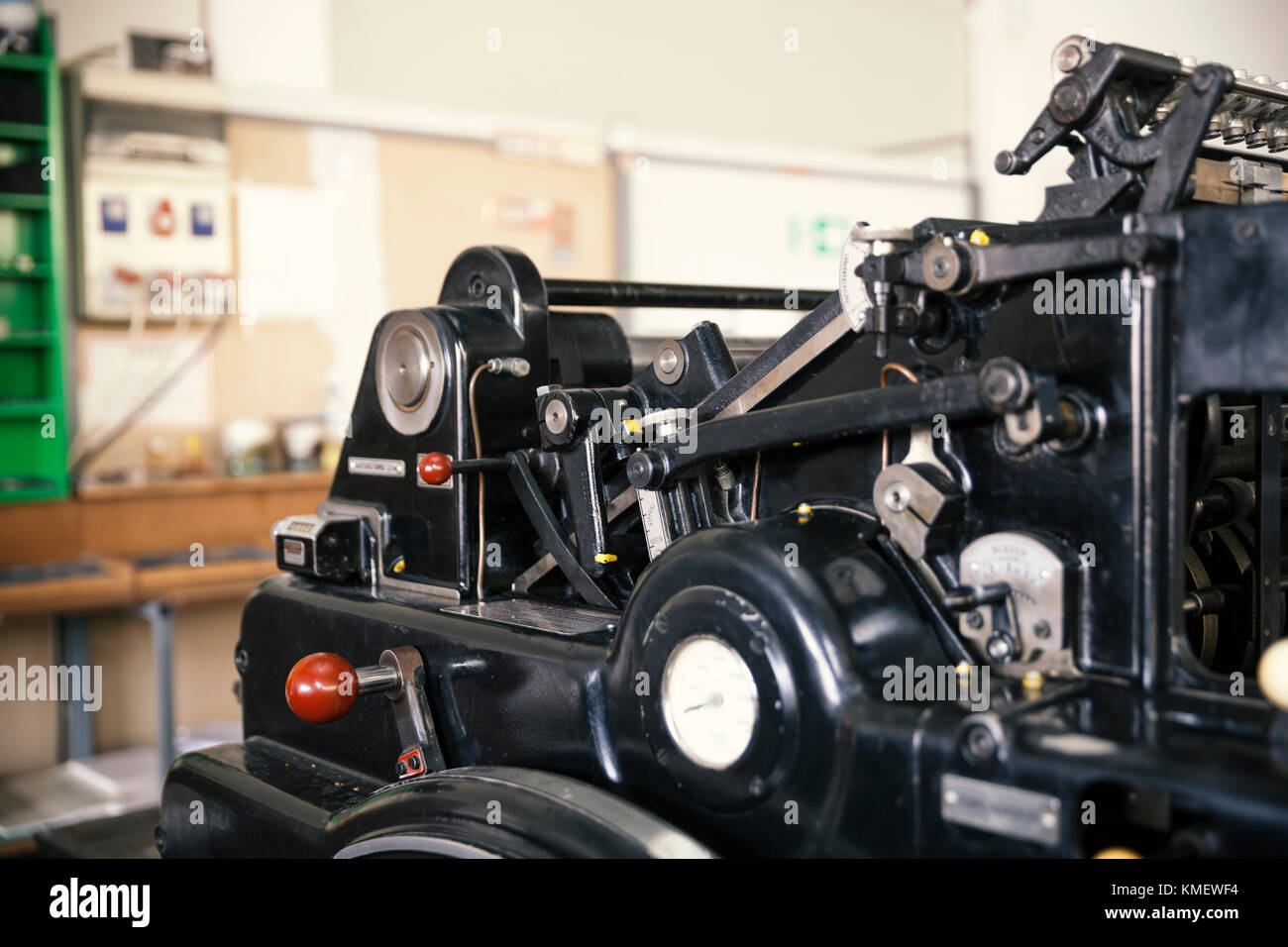 old printing machine close up Stock Photo - Alamy