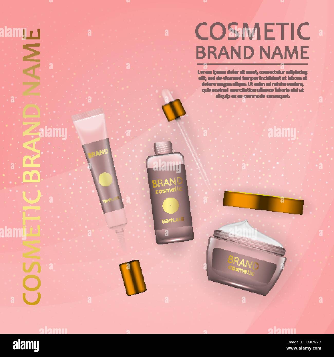 Vector 3D cosmetic illustration on a soft light waves background ...