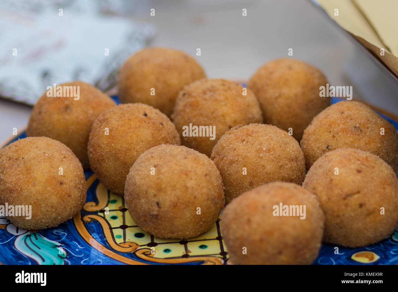 Arancino: typical sicilian street food Stock Photo - Alamy
