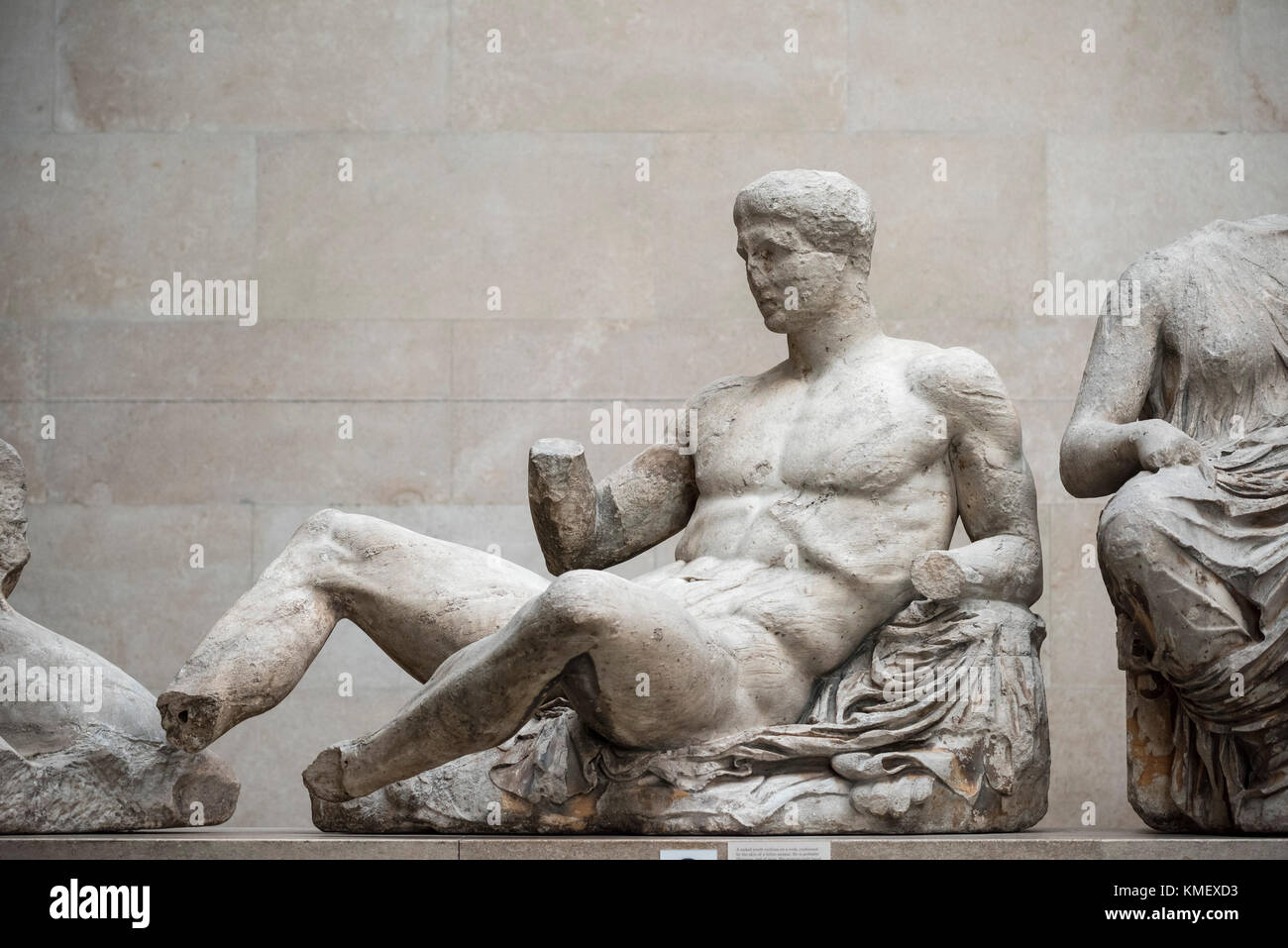 London. England. Parthenon sculptures aka Elgin Marbles. Sculpture of Dionysos by Phidias, ca ...
