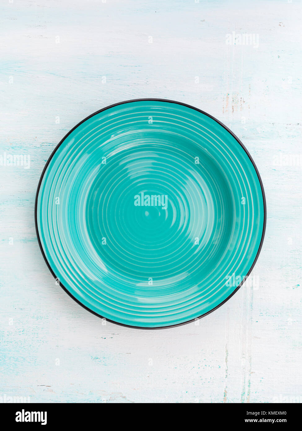 Pastel Color turquoise ceramic plate dish top view background Stock ...