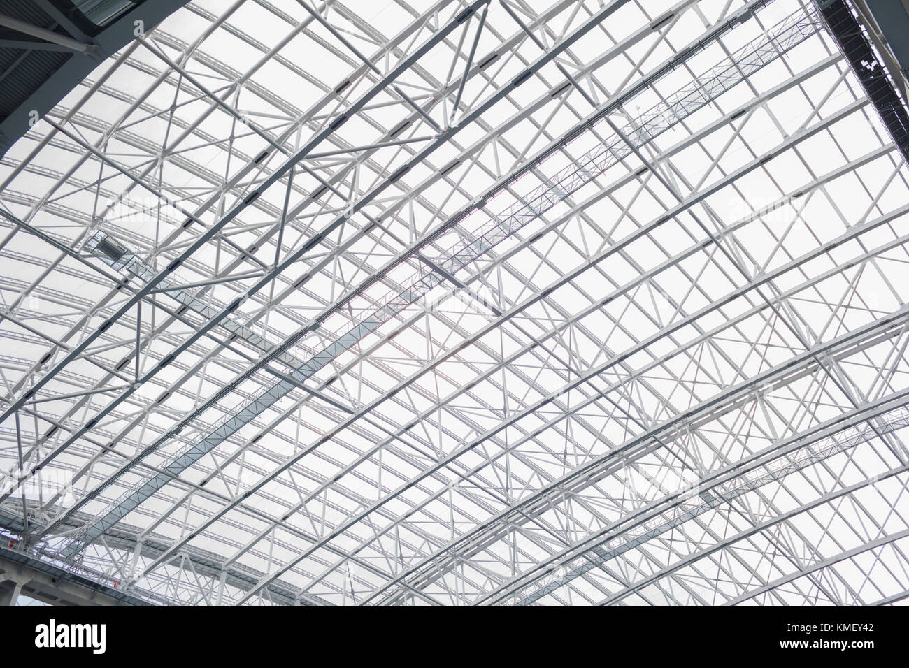 The retractable roof stadium from the inside. Heavy metal design Stock ...