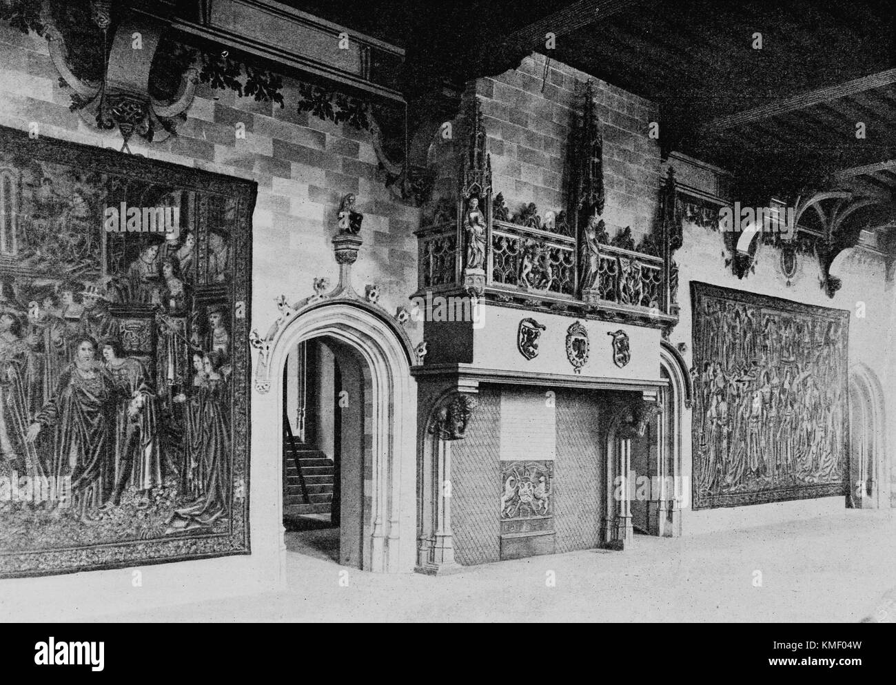 Interior hall illustration from Black and White Stock Photos & Images ...