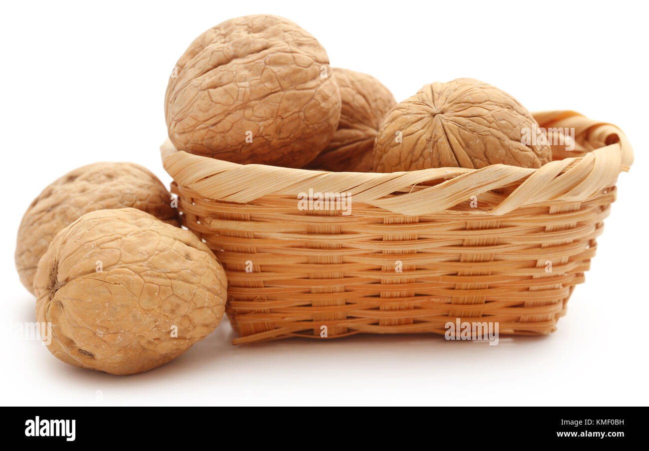 Walnut isolated over white background Stock Photo - Alamy