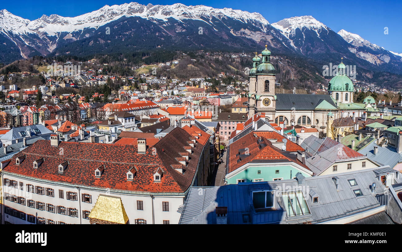 View of the city of Innsbruck from the roof Stock Photo - Alamy