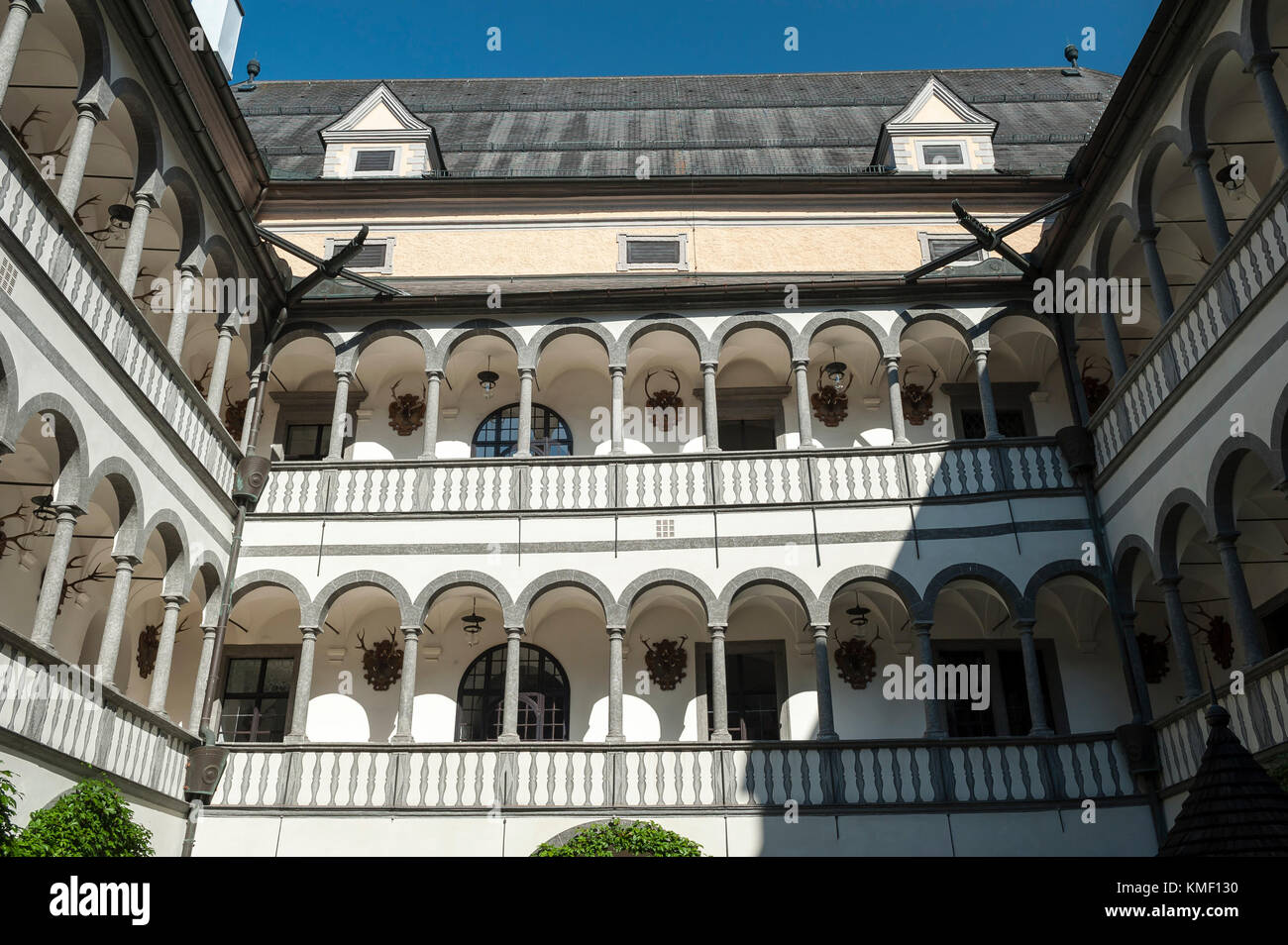 Greinburg Castle's courtyard, Grein, Perg District, Upper Austria ...
