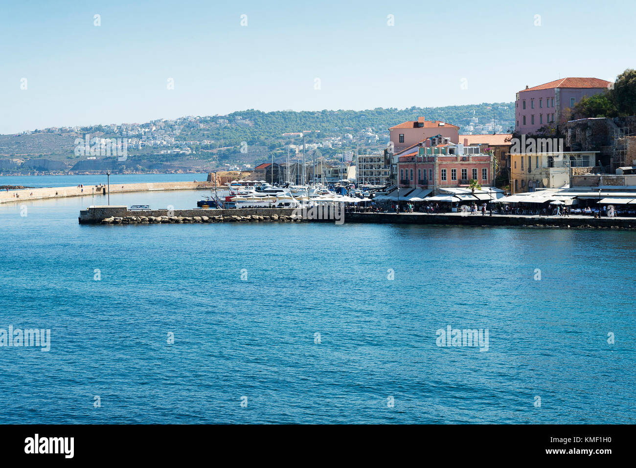 Port city. The island of Crete the town of Chania. The weather is nice ...