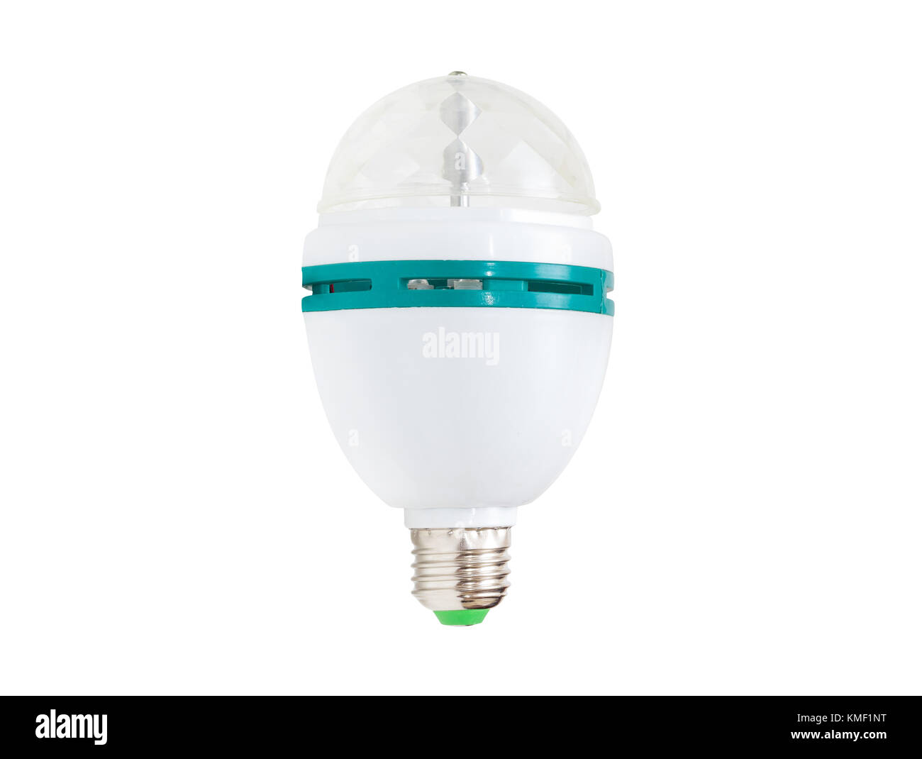 Colorful Auto Rotating RGB LED Bulb isolated on white background with ...