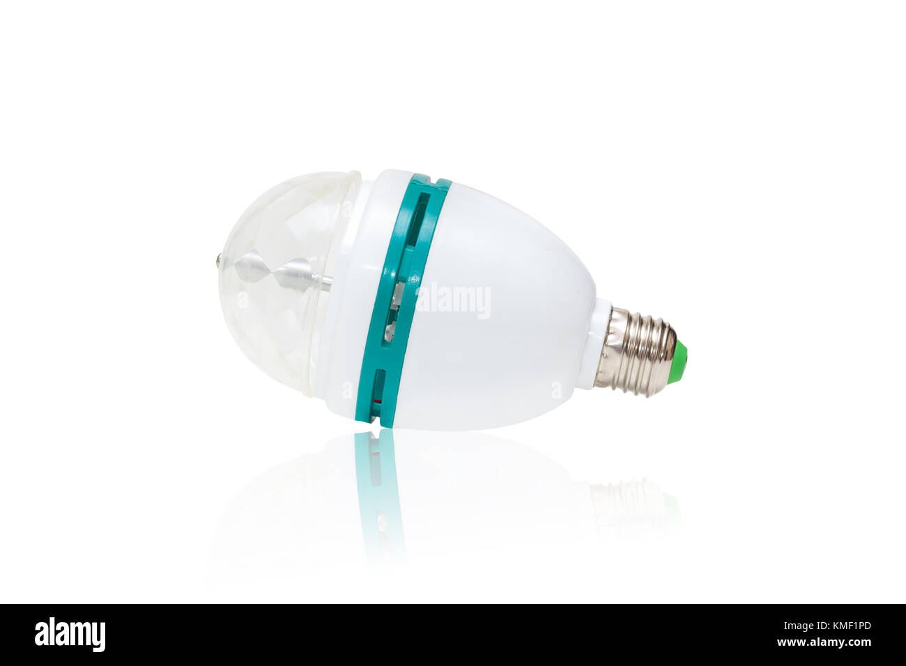 Colorful Auto Rotating RGB LED Bulb isolated on white background with ...
