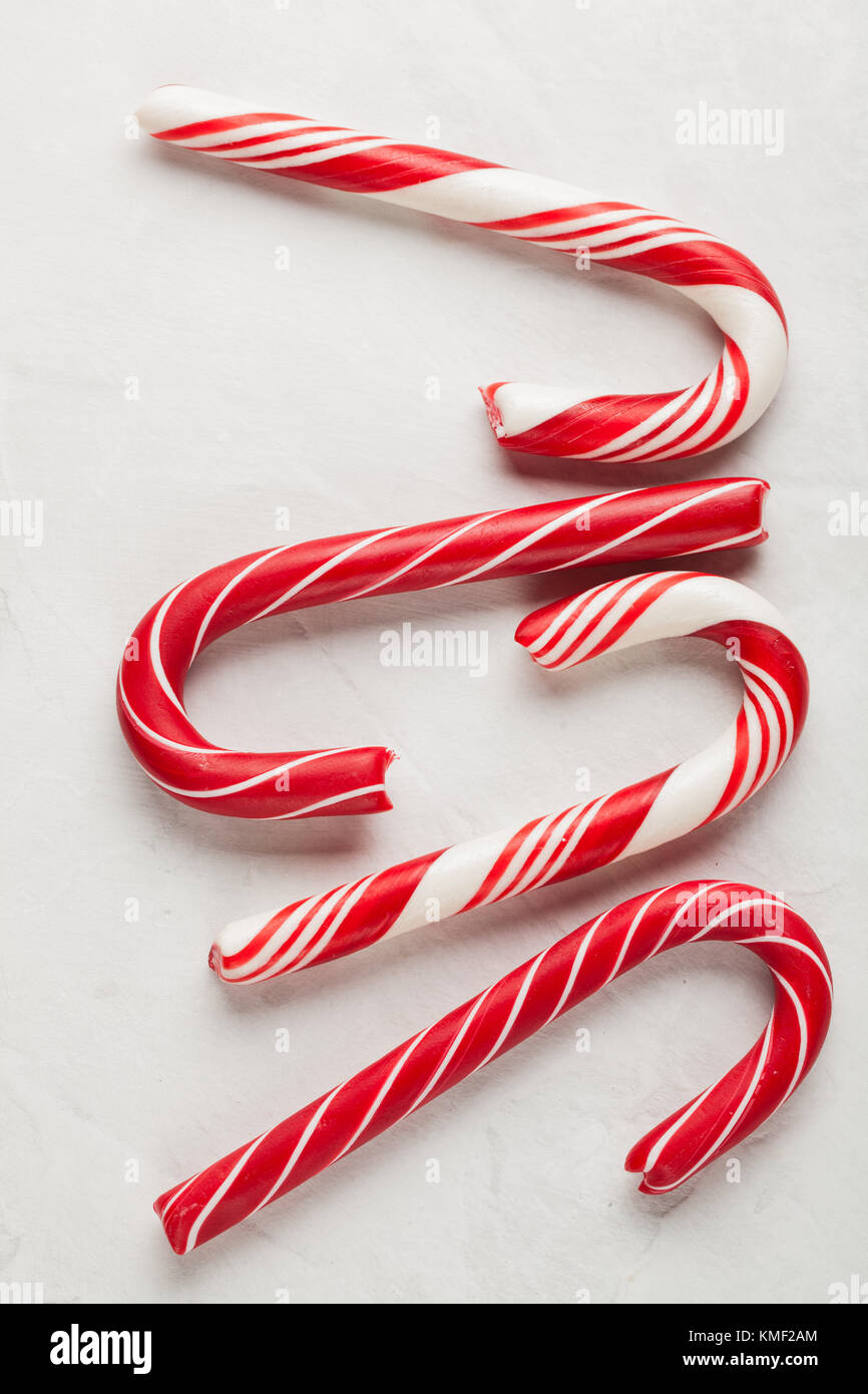 Christmas decors with gray background. Candy cane Stock Photo - Alamy