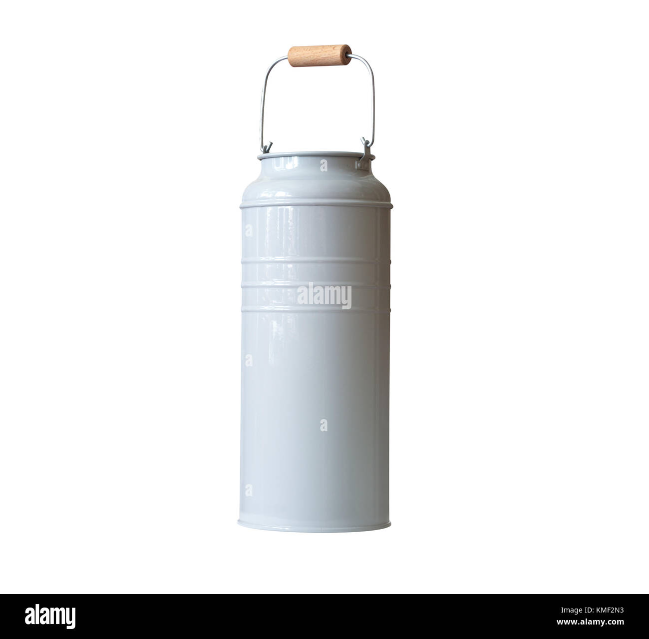 grey milk can on white background with clipping path Stock Photo - Alamy
