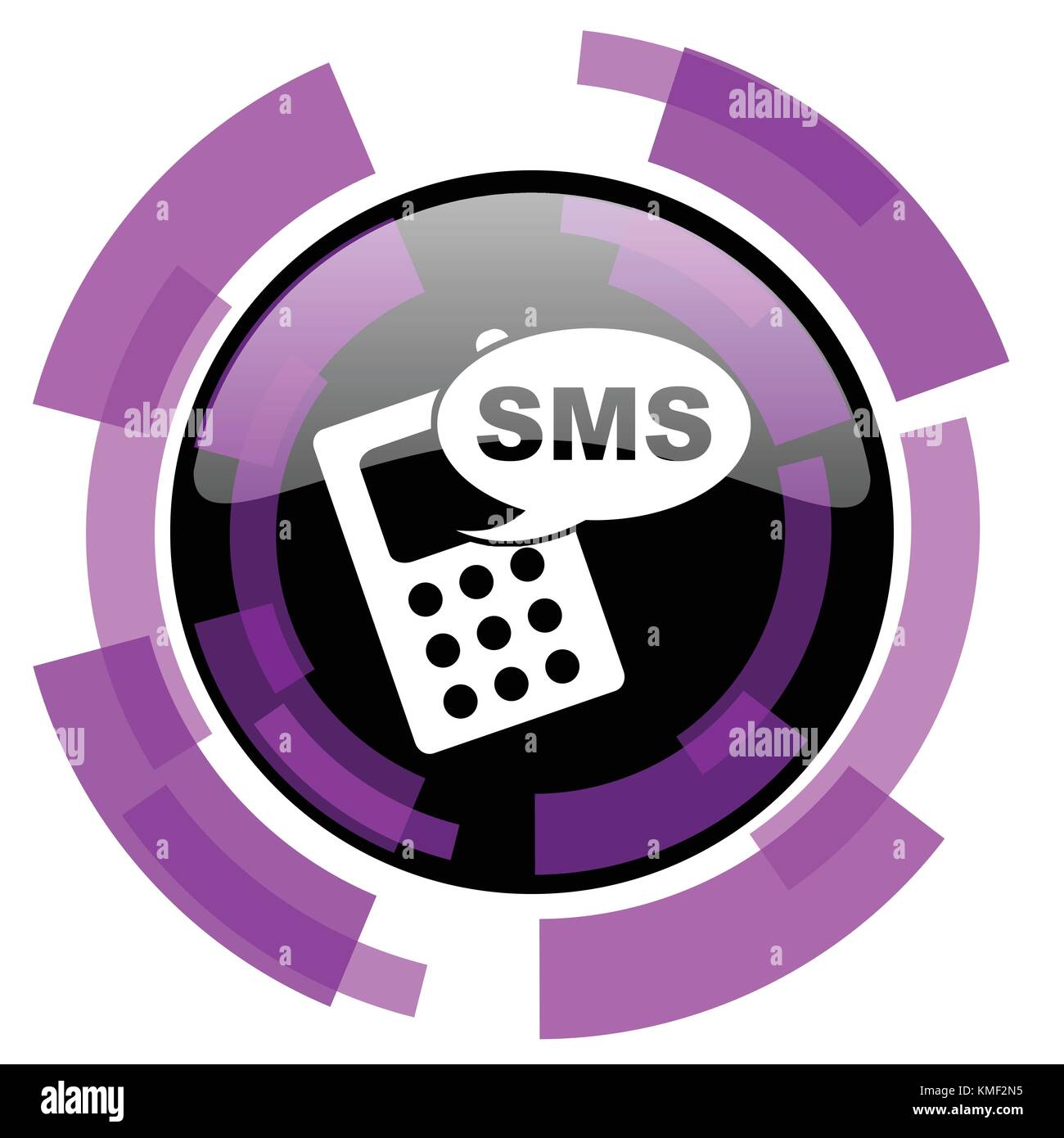 Sms pink violet modern design vector web and smartphone icon. Round ...