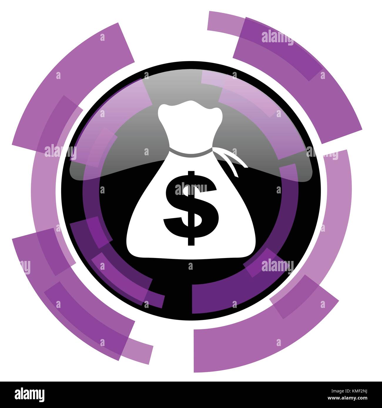 Money pink violet modern design vector web and smartphone icon. Round ...