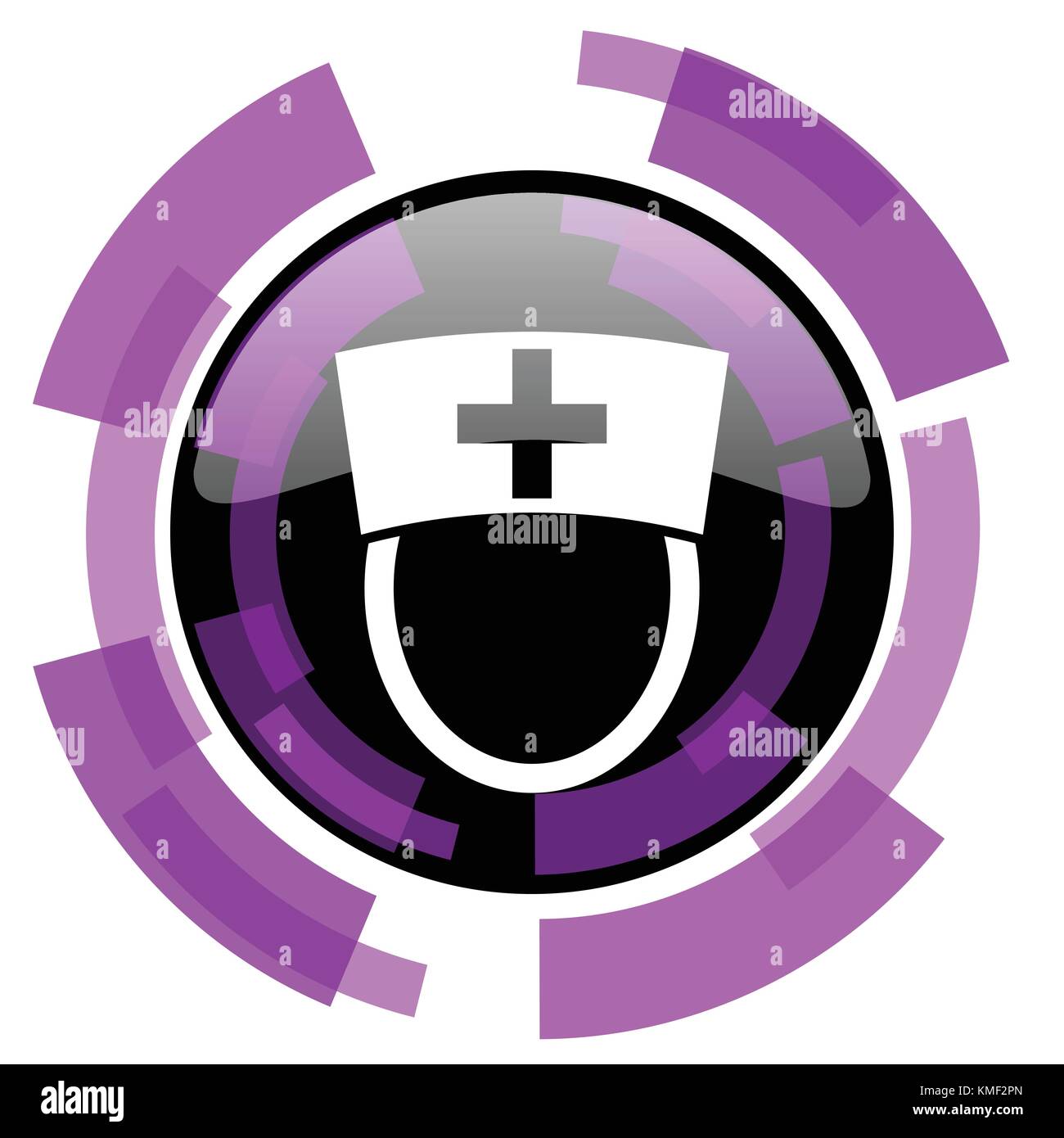 Nurse pink violet modern design vector web and smartphone icon. Round ...
