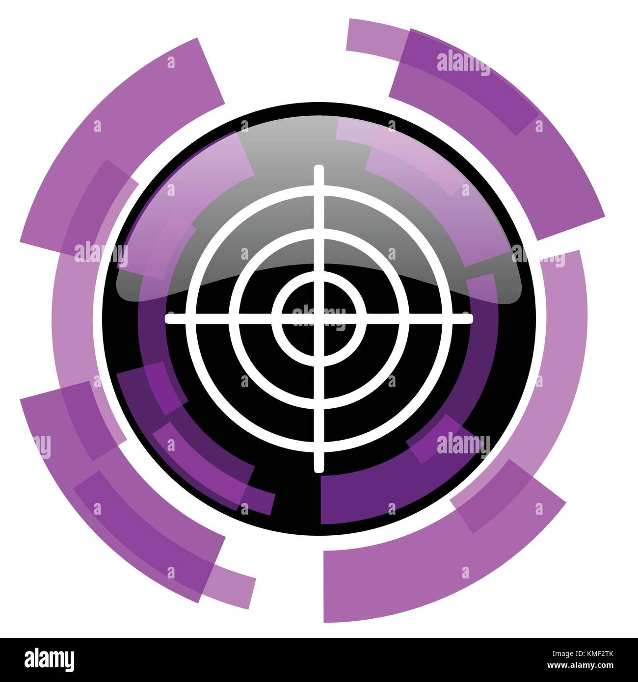 Target pink violet modern design vector web and smartphone icon. Round ...