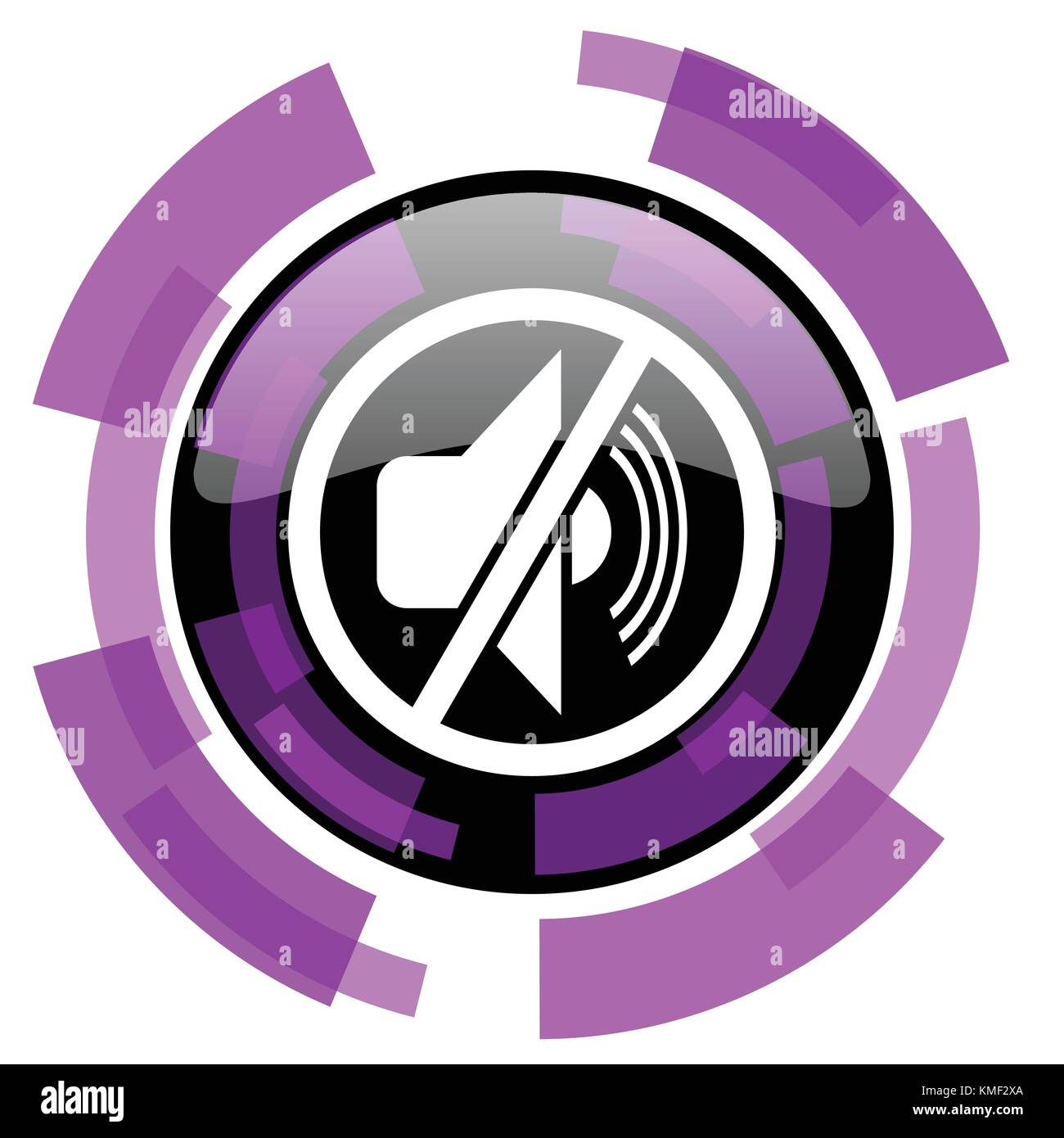Mute pink violet modern design vector web and smartphone icon. Round ...