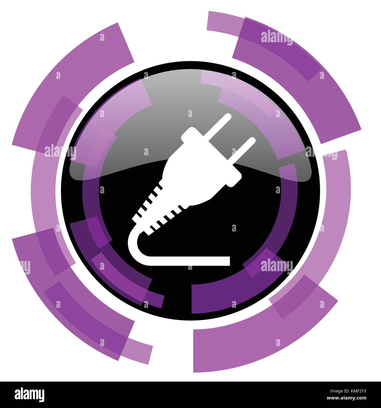 Plug pink violet modern design vector web and smartphone icon. Round ...