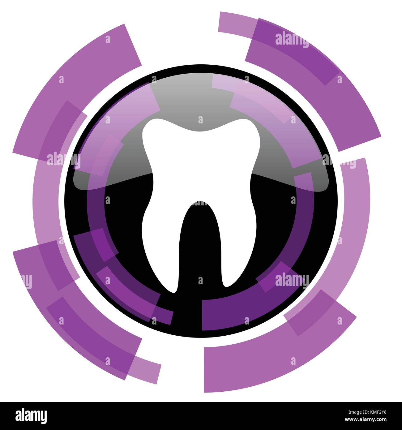 Tooth pink violet modern design vector web and smartphone icon. Round ...