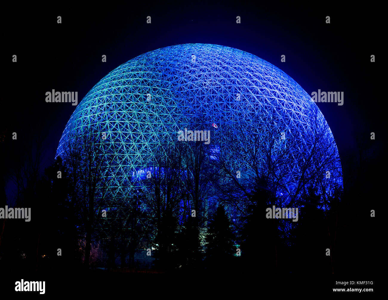 The Montreal Biosphere is shown at night Stock Photo - Alamy