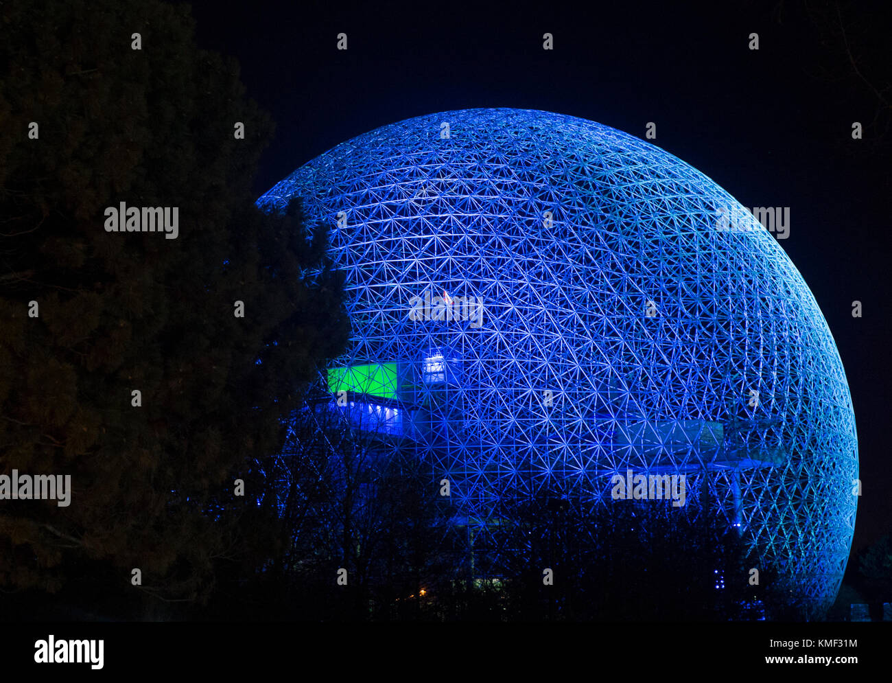 The Montreal Biosphere is shown at night Stock Photo - Alamy