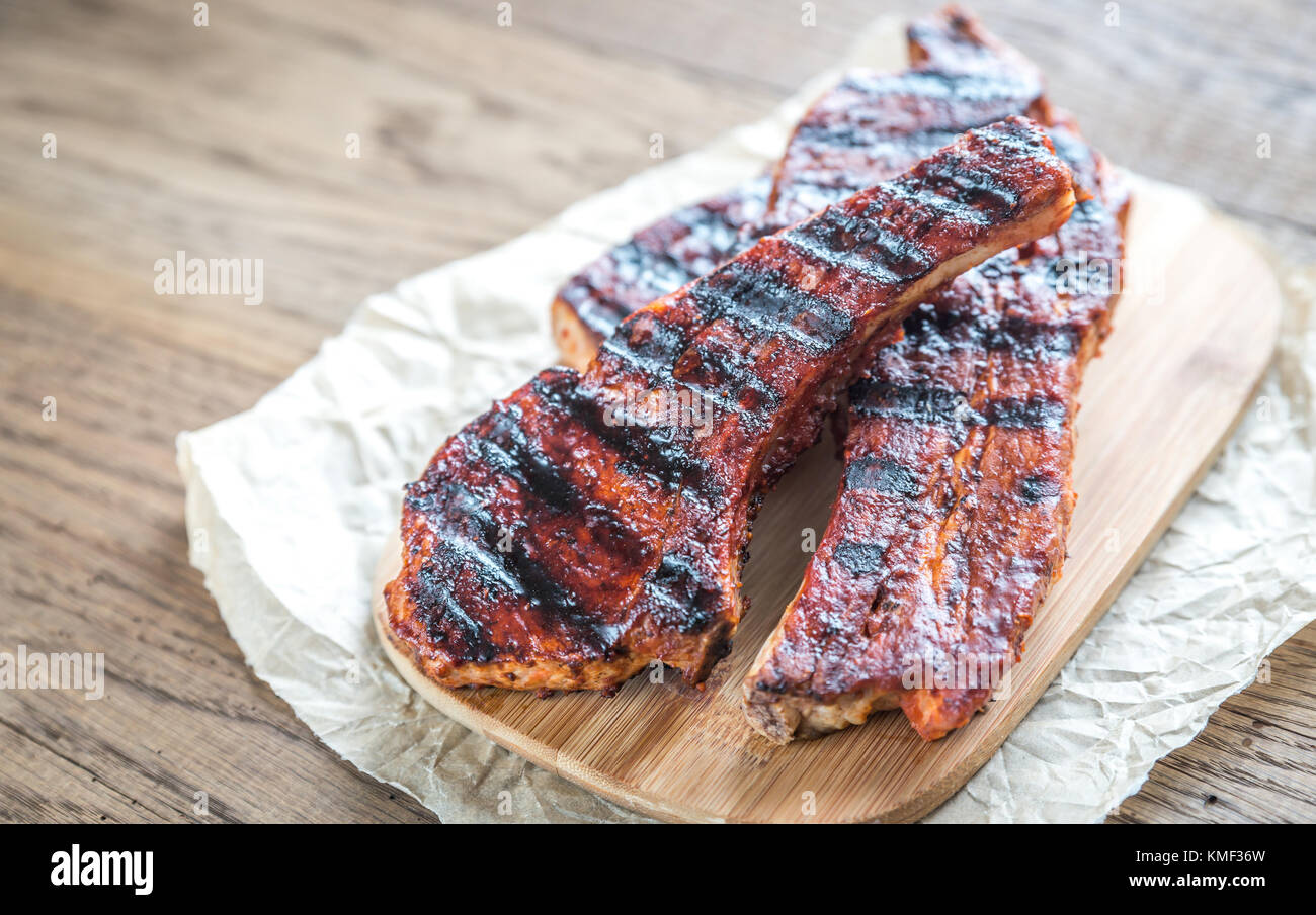 Portion of grilled pork ribs Stock Photo - Alamy