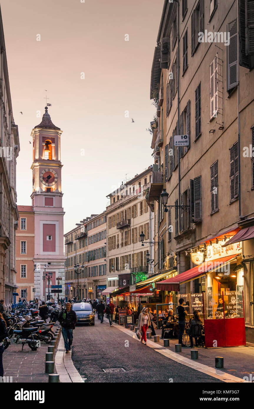 View Nice, Rue Prefecture, Street Cafes , Bars, Palais de Justice ...