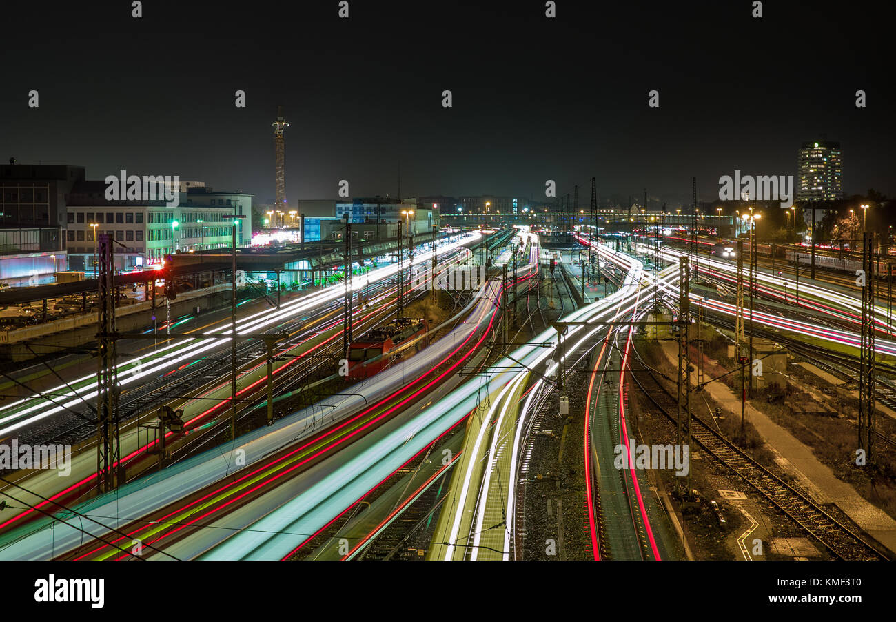 bulb exposure of ulm main station Stock Photo - Alamy