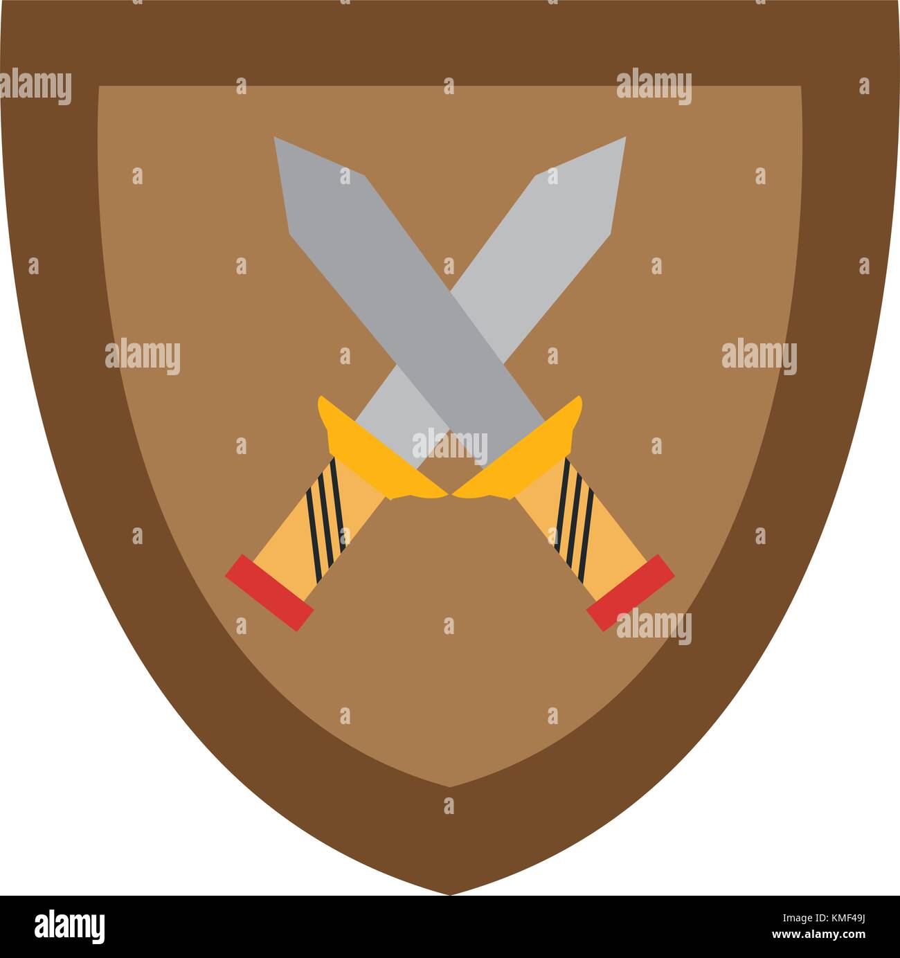 shield with warrior sword vector illustration design Stock Vector Image ...