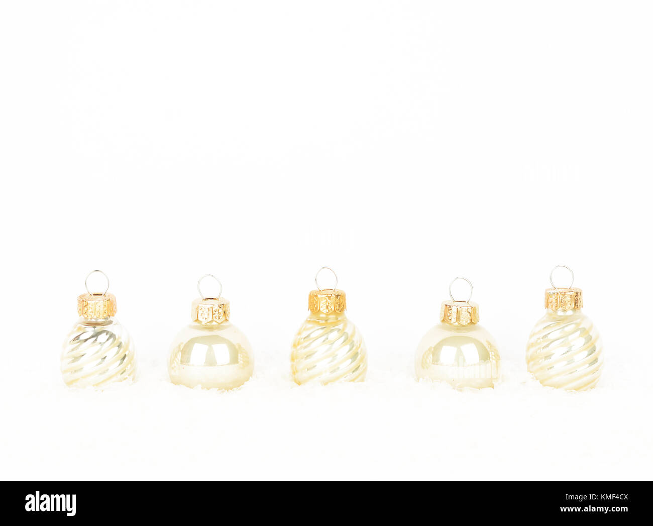 Christmas background with white christmas tree ball on glitter. Holiday ...