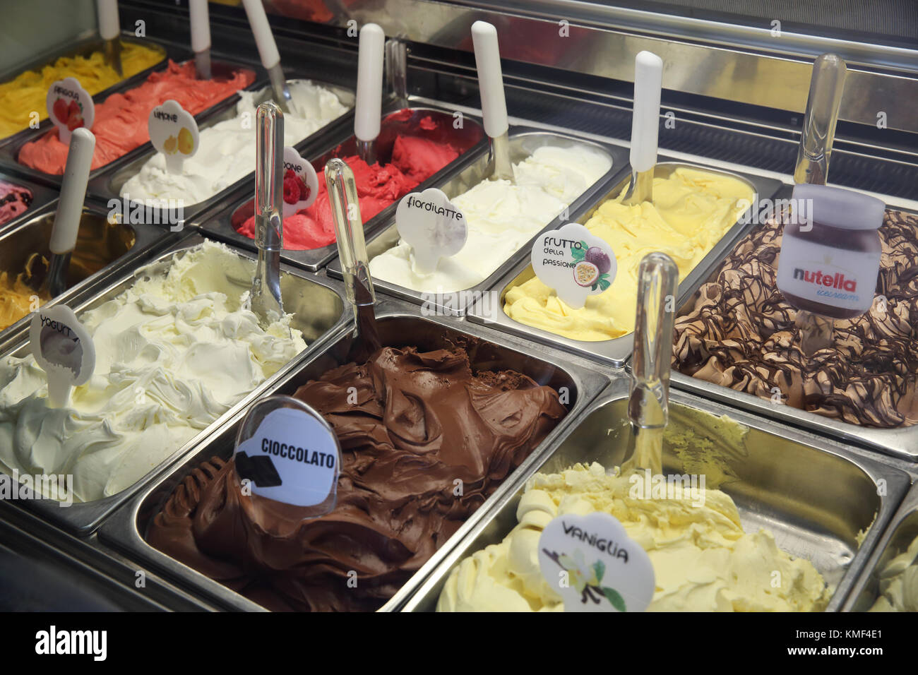 Ice creams in shop on Lake Garda, Italy, Europe Stock Photo - Alamy