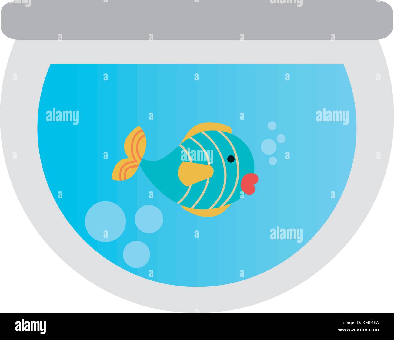aquarium glass with cute fish vector illustration design Stock Vector ...