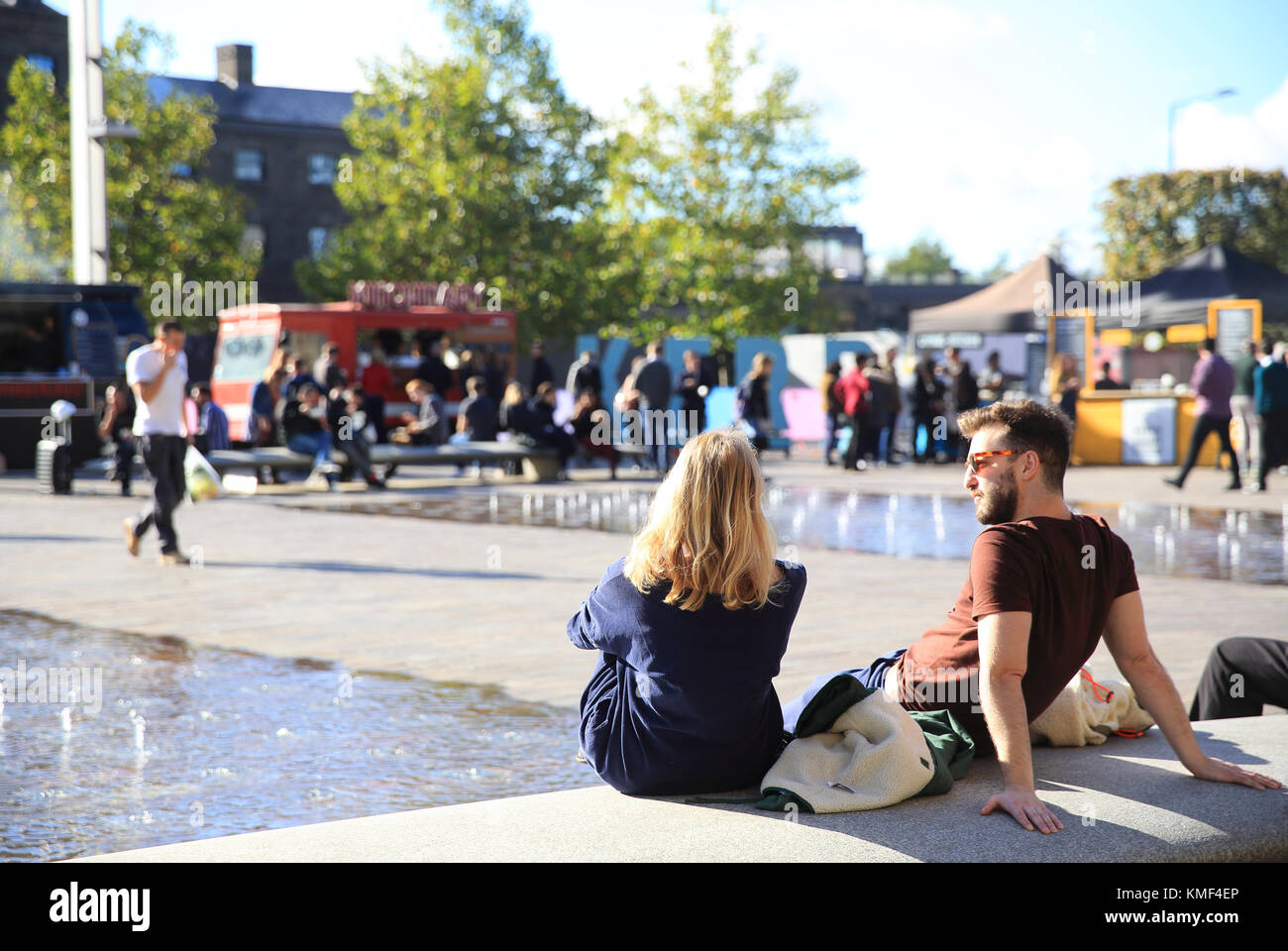 KERB, the street food market, on Granary Square at Kings Cross, in the ...