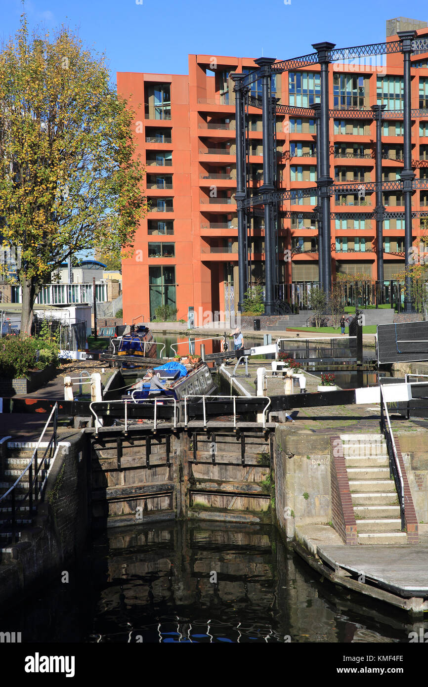 The new apartments at Kings Cross Gasholders, by St Pancras Lock on ...