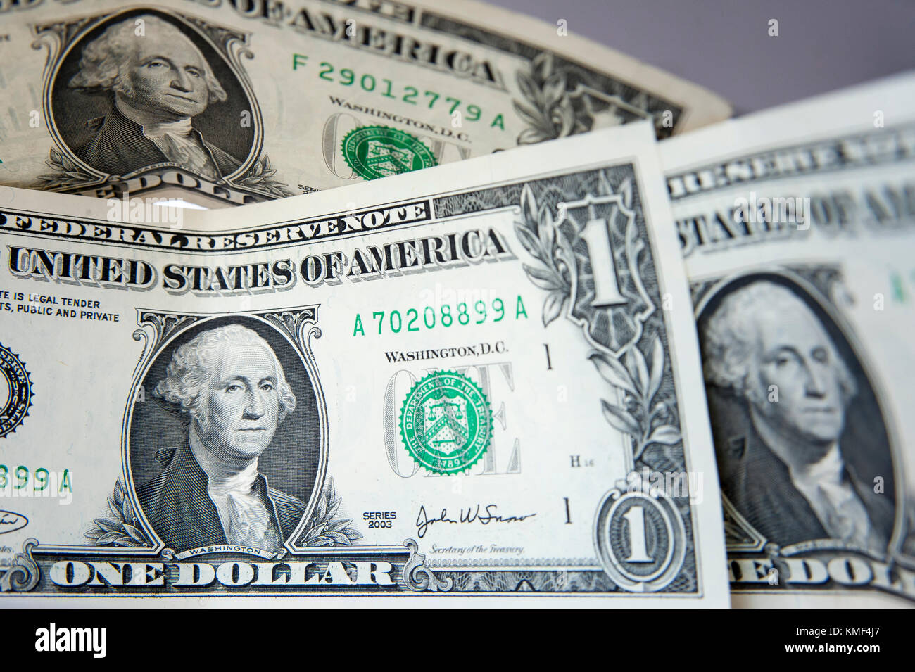 The United States one-dollar bill ($1) with George Washington ...