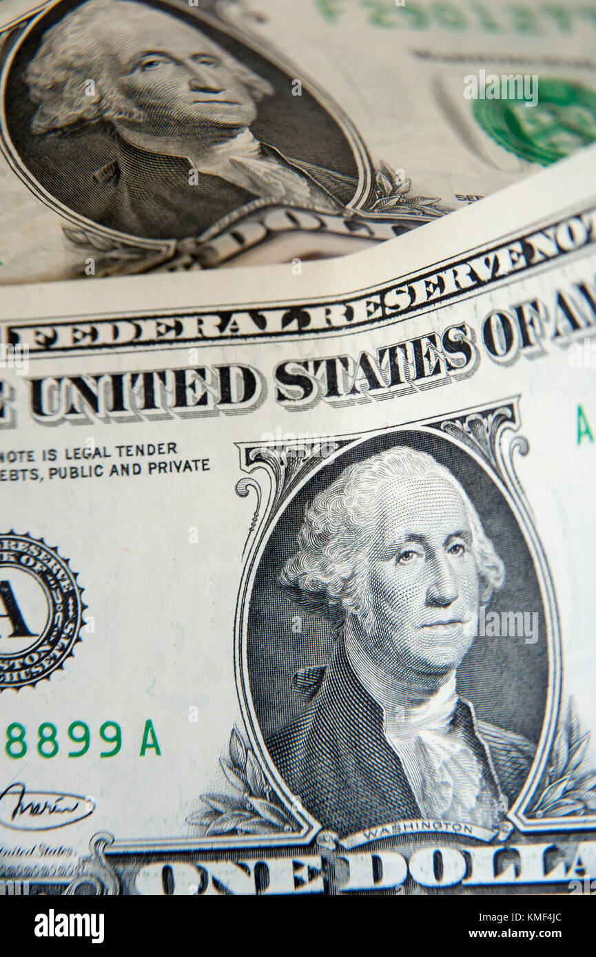 The United States one-dollar bill ($1) with George Washington ...