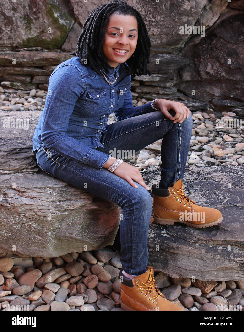 lady rocks portrait Stock Photo - Alamy