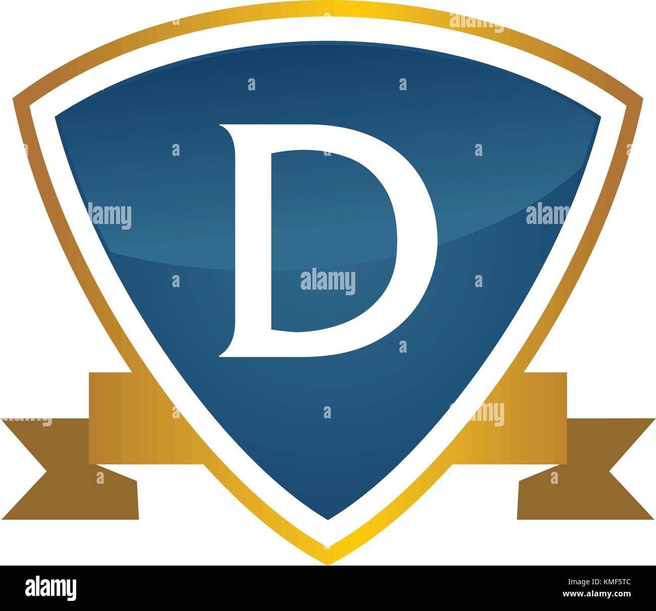 Shield Ribbon Letter D Stock Vector Image & Art - Alamy