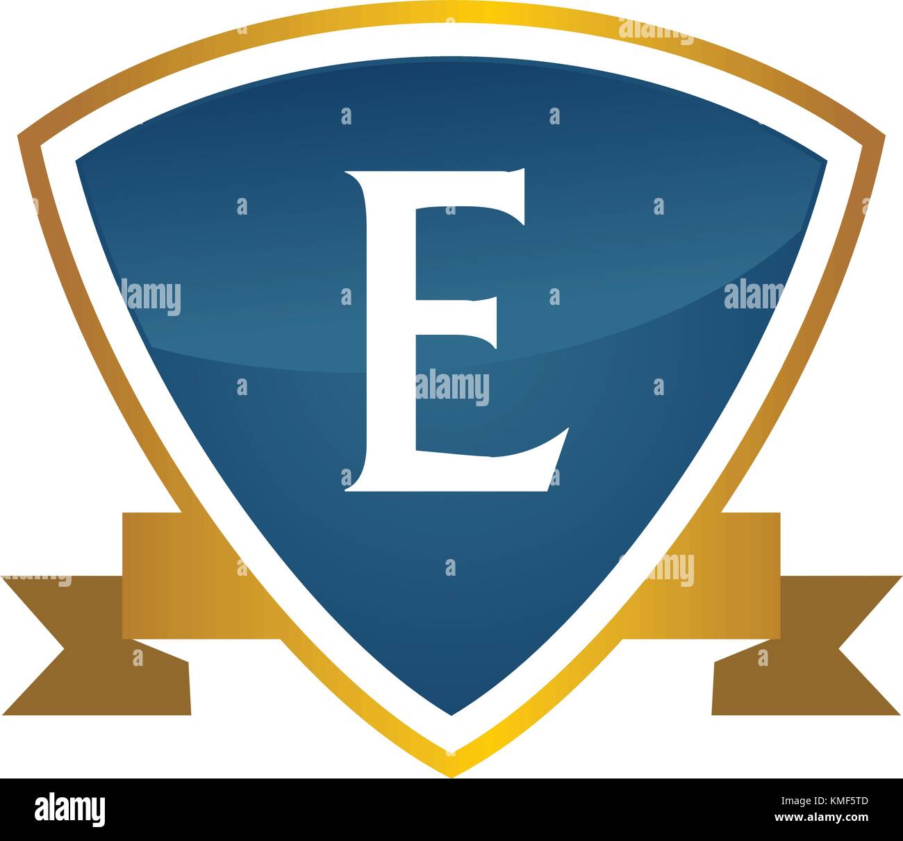 Shield Ribbon Letter E Stock Vector Image & Art - Alamy