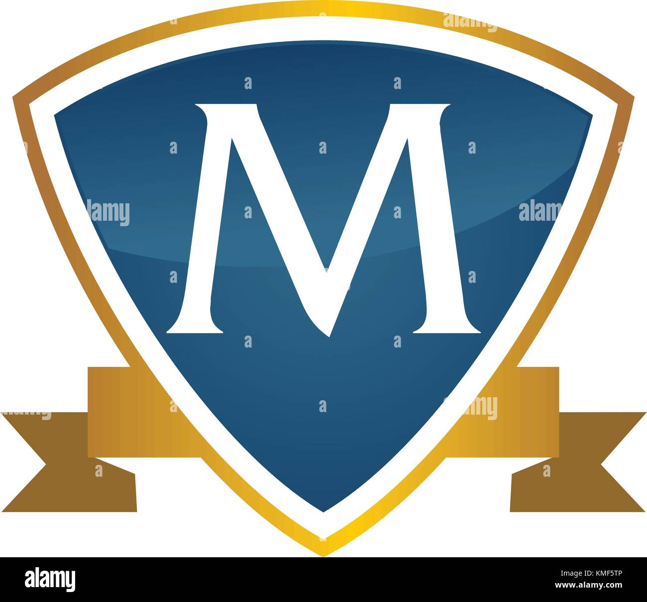 Shield Ribbon Letter M Stock Vector Image & Art - Alamy