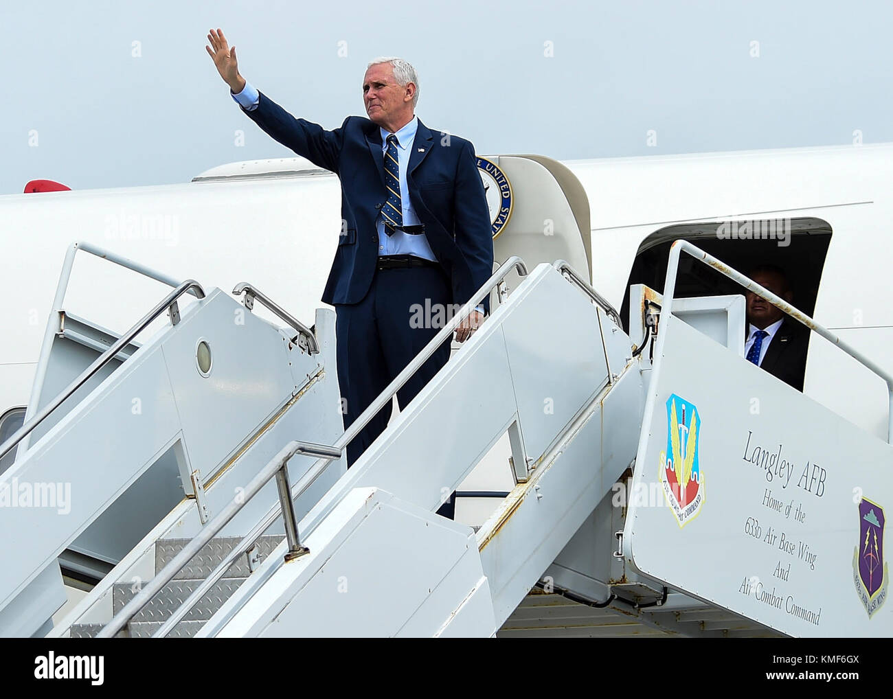 U.S. Vice President Michael R. Pence arrives at Joint Base Langley ...