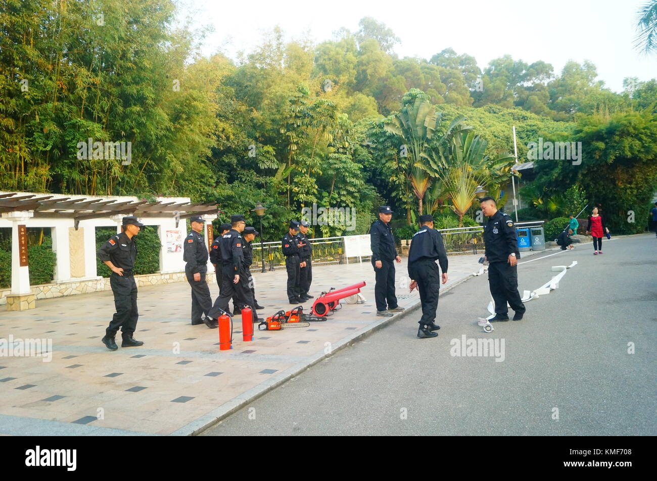 The security guards are training basic skills. In Shenzhen, China Stock ...