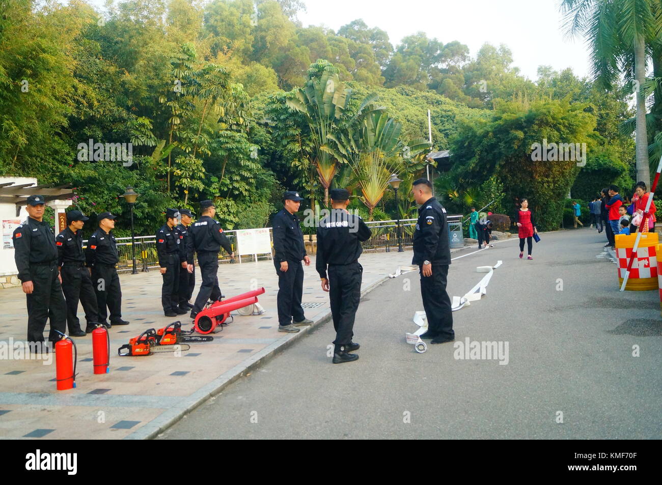The security guards are training basic skills. In Shenzhen, China Stock ...