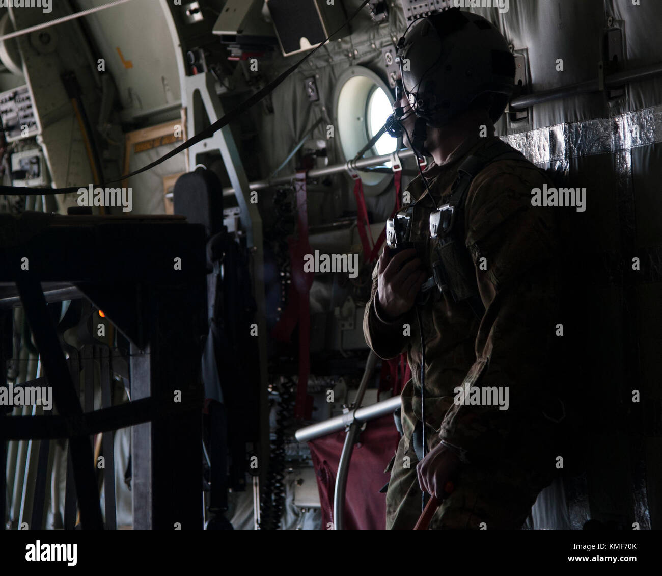 An U.S. Air Force loadmaster assigned to the 58th Special Operations ...
