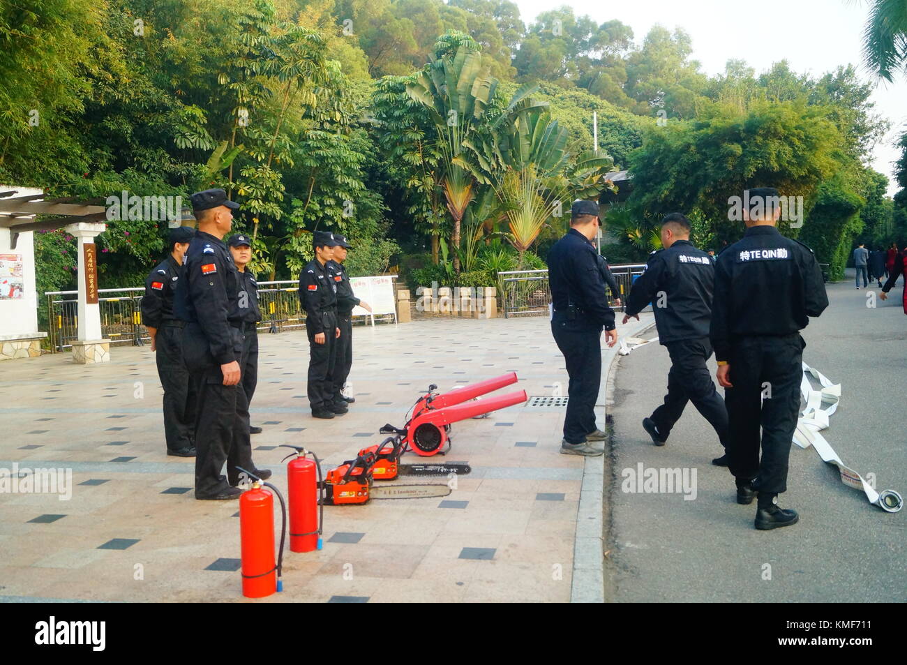 The security guards are training basic skills. In Shenzhen, China Stock ...