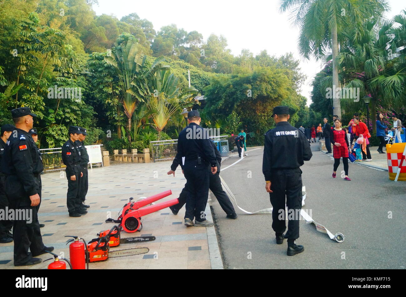 The security guards are training basic skills. In Shenzhen, China Stock ...