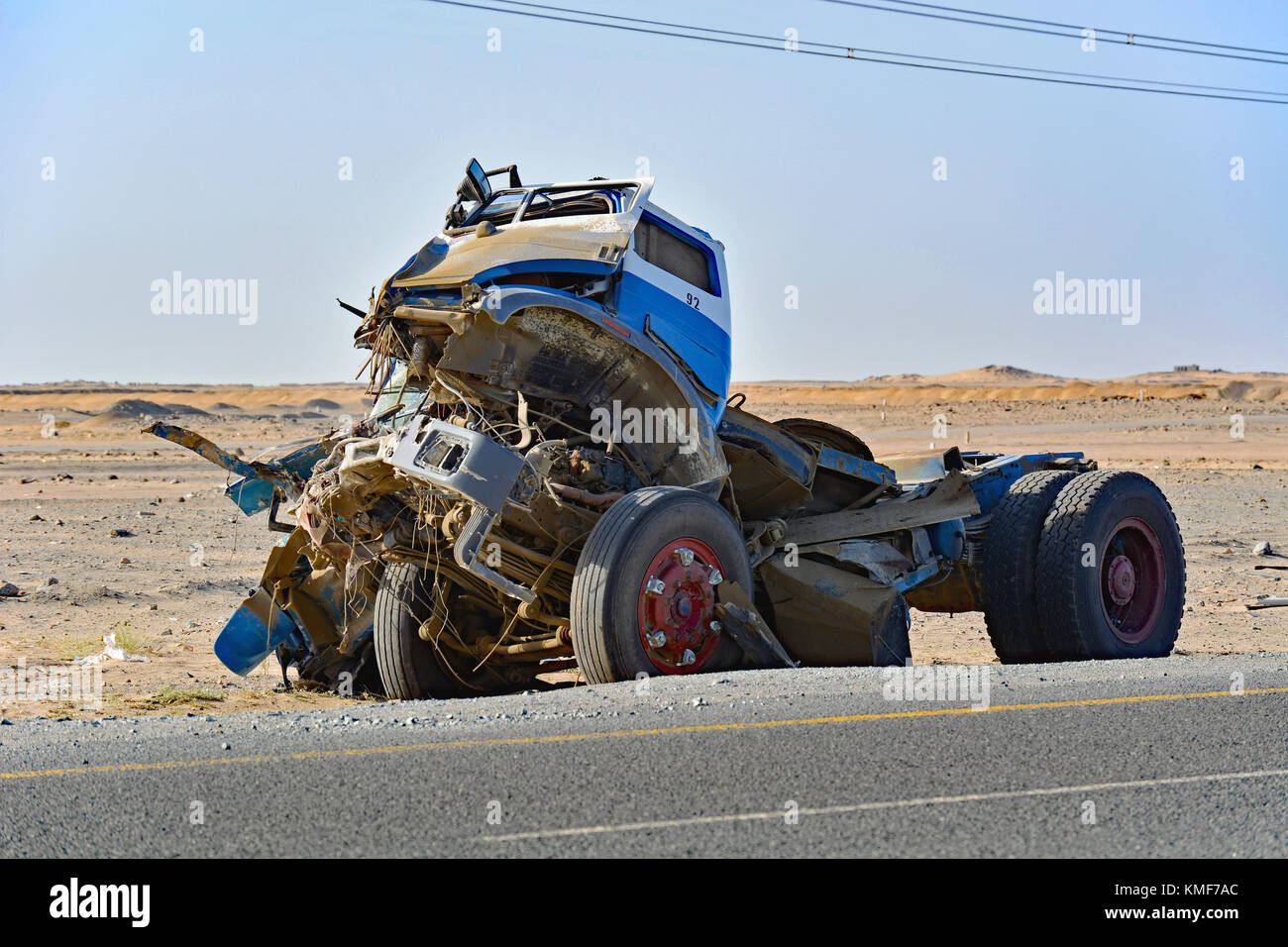 Truck wreck near 2nd Industrial City, south of Jeddah, Saudi Arabia ...