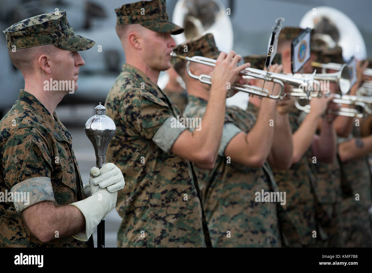 U.S. Marines with the Marine Corps Forces, Pacific band perform during ...