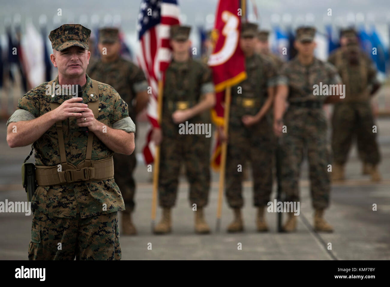 U.S. Marine Corps Lt. Col. Kevin G. Hunter, on-coming commanding ...